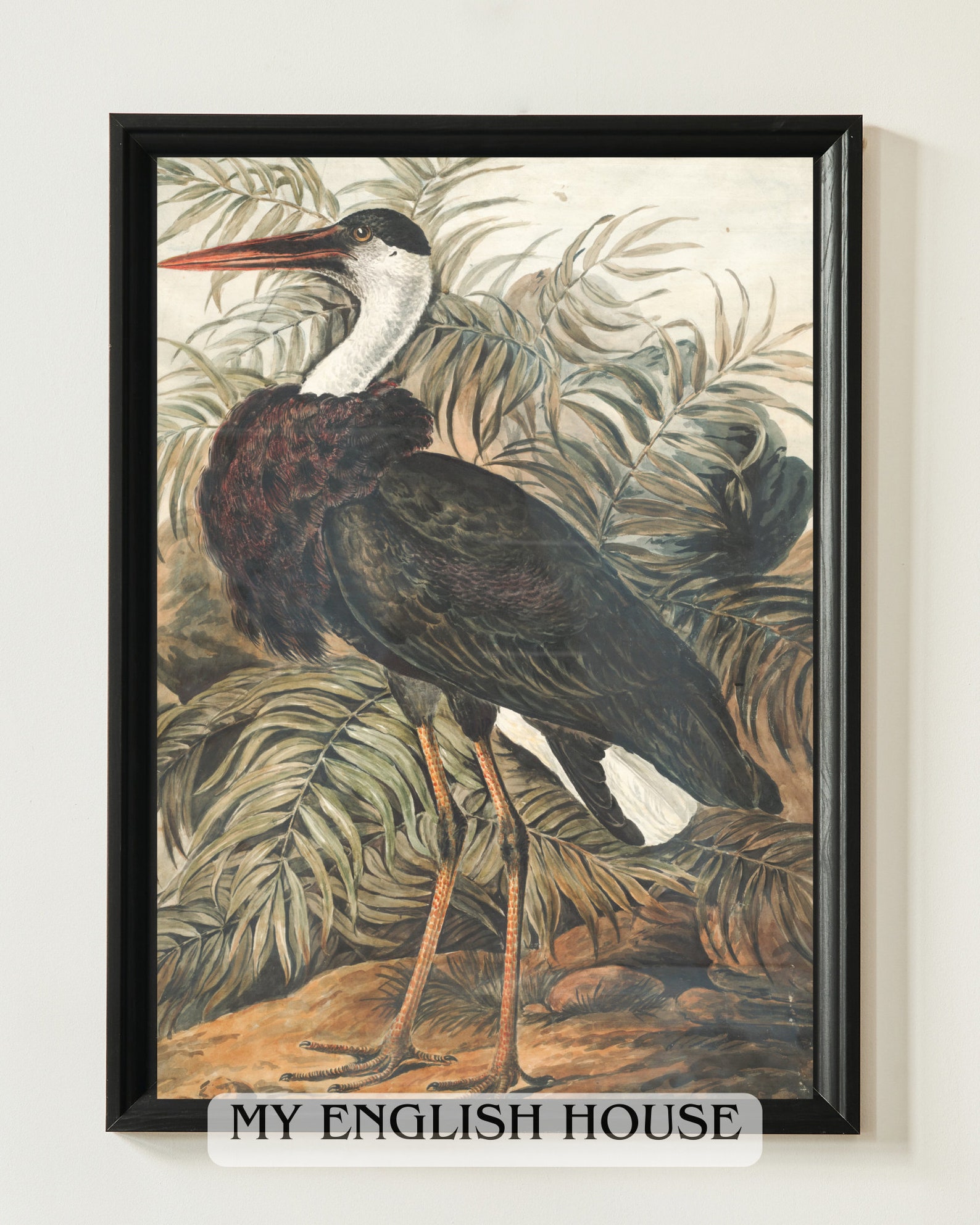 Vintage French Bird Wall Art Bird Oil Painting My English House ...