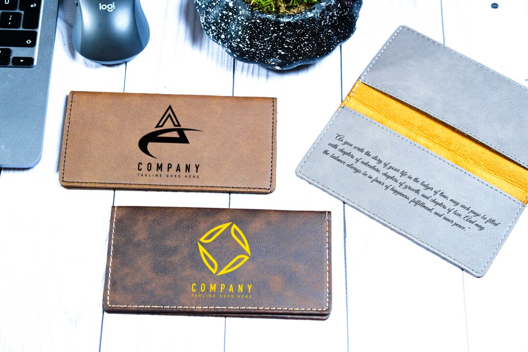 Company Logo Checkbook Cover, Leather Checkbook, Checkbook Wallet ...