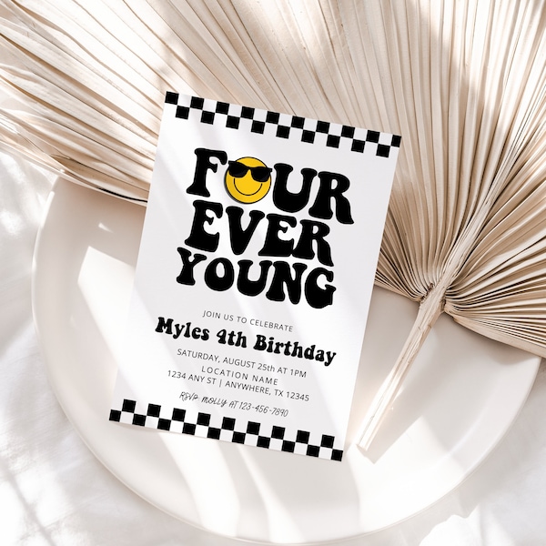 Four Ever Young Invitation - Etsy
