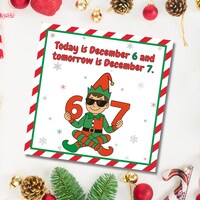 6 7 Six Seven Funny Elf Props, Printable DIY 2025 Trending Printable ...