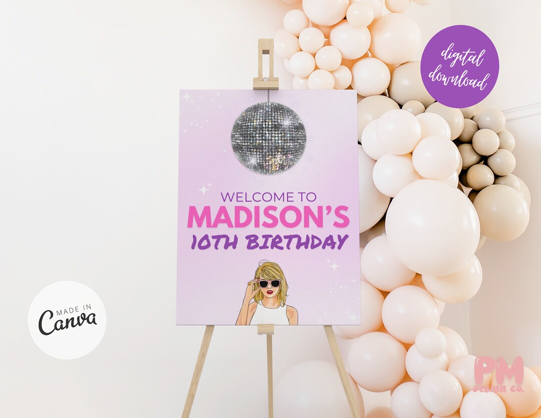 Printable Taylor Welcome Birthday Sign 18X24 Eras Birthday Party Theme ...