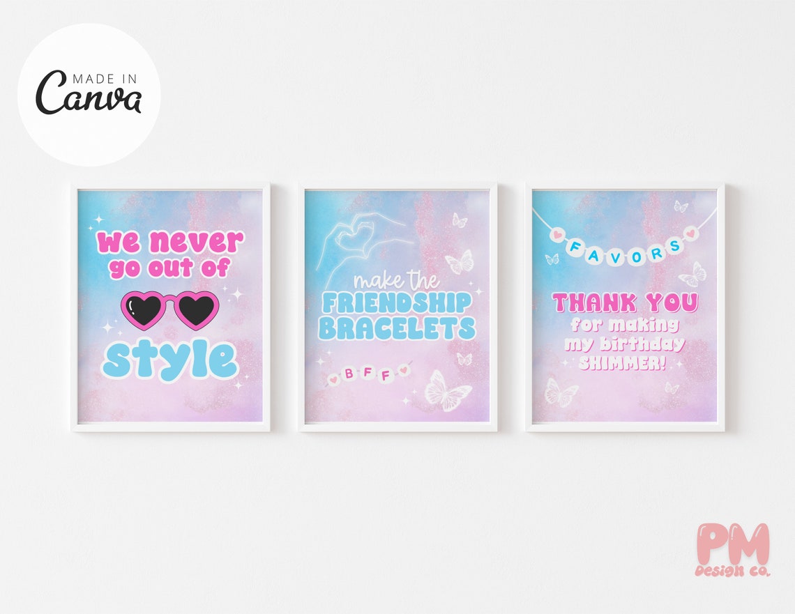 Printable Taylor Birthday Bundle Signs 8x10 Eras Birthday Party Theme ...
