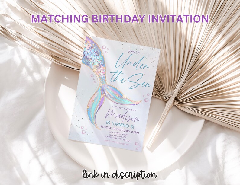 Editable Mermaid Gift Tag Mermaid Birthday Party Favor Tag Under the ...
