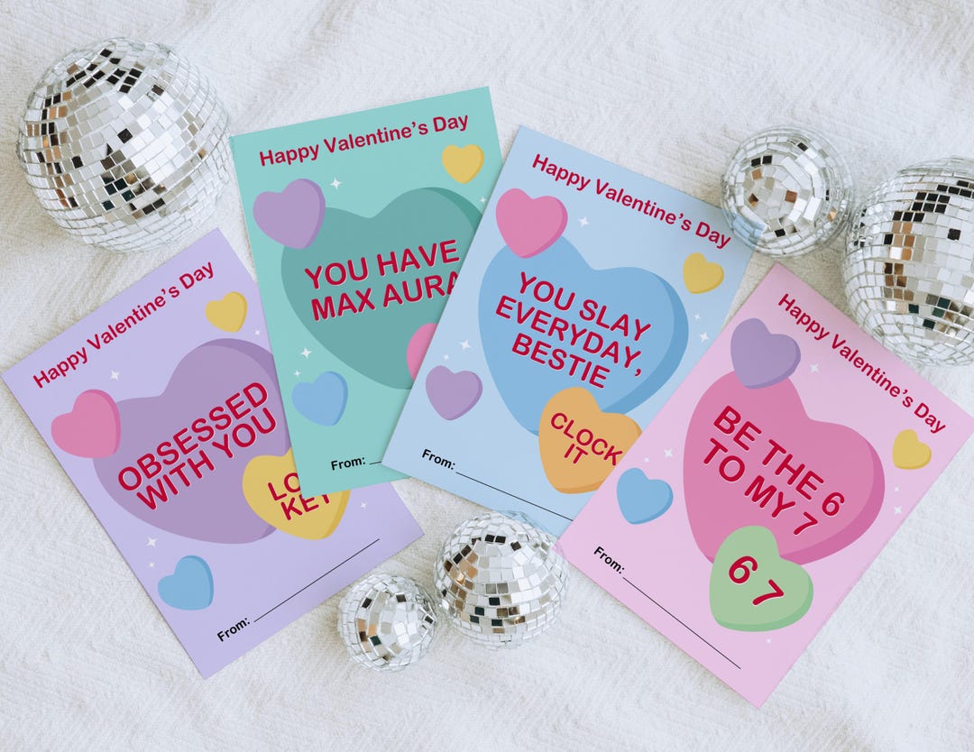 67 Kids Slang Valentines Day Cards, Printable Funny Valentine Card, Gen ...