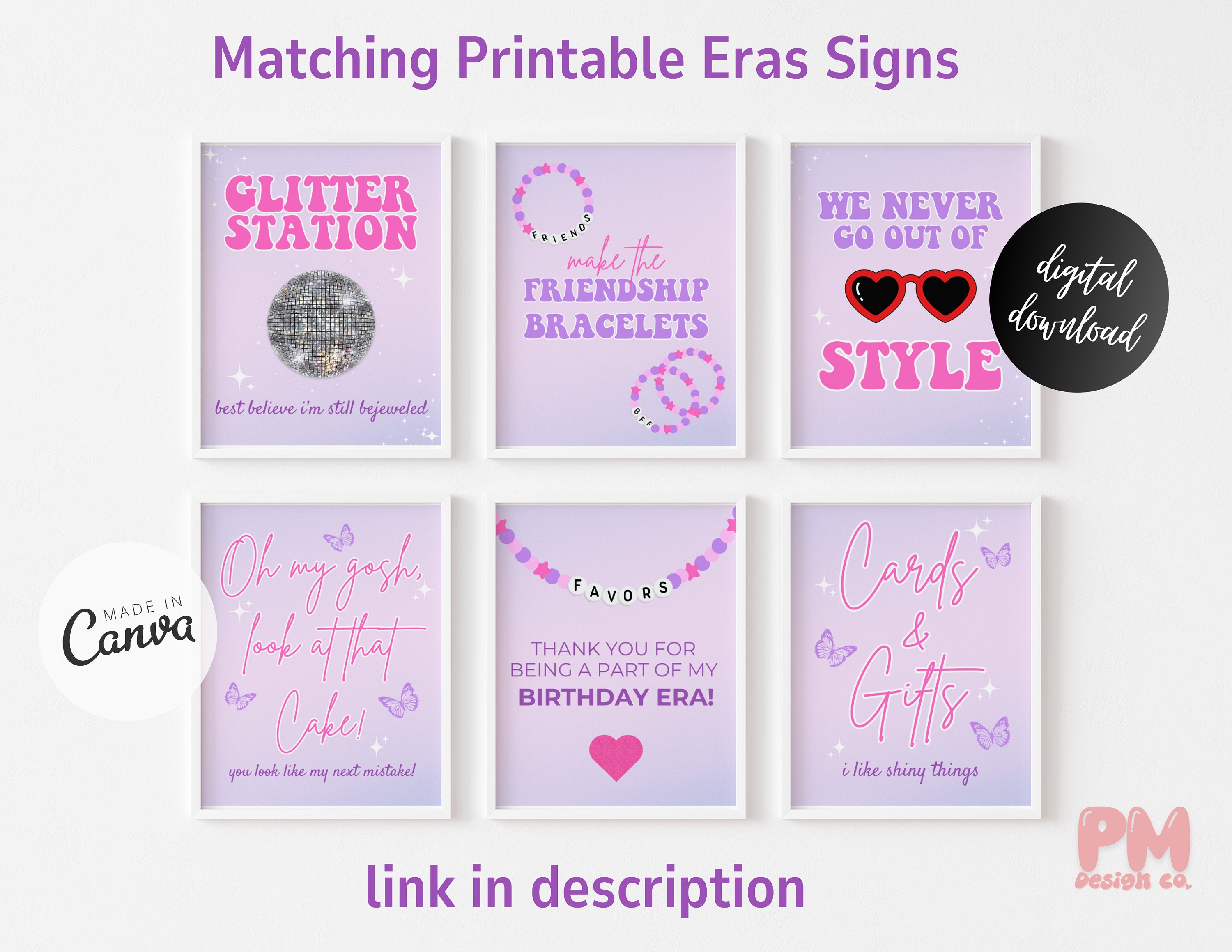 Printable Birthday Era Sign Trendy Taylor Birthday Theme Party Eras ...