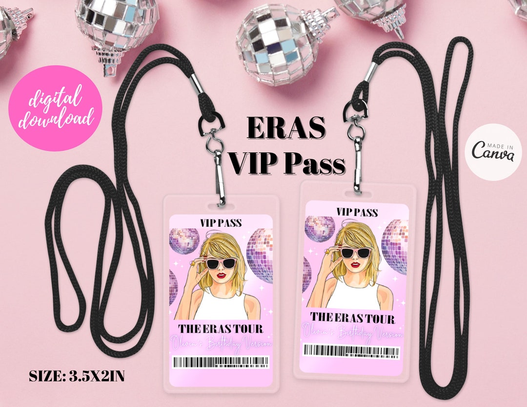 VIP Party Pass Badge Editable in My Birthday Era Party Pass Trendy ...