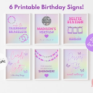 Printable Taylor Birthday Bundle Signs 8x10 Eras Birthday Party Theme ...