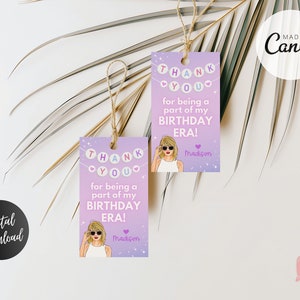 Printable Eras Thank You Tags 2x3.5in in My Birthday Era Trendy Taylor ...