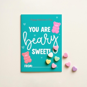 Gummy Bear Valentine Cards, Beary Valentines Exchange Cards, Girl ...