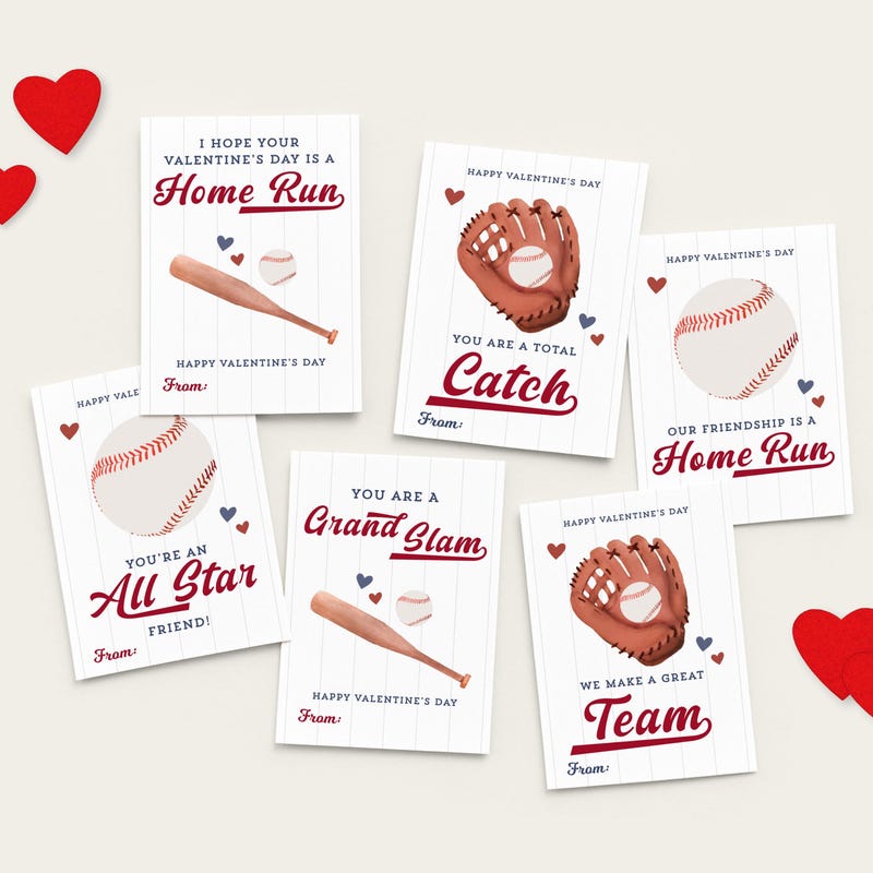 Baseball Valentine Cards - Etsy