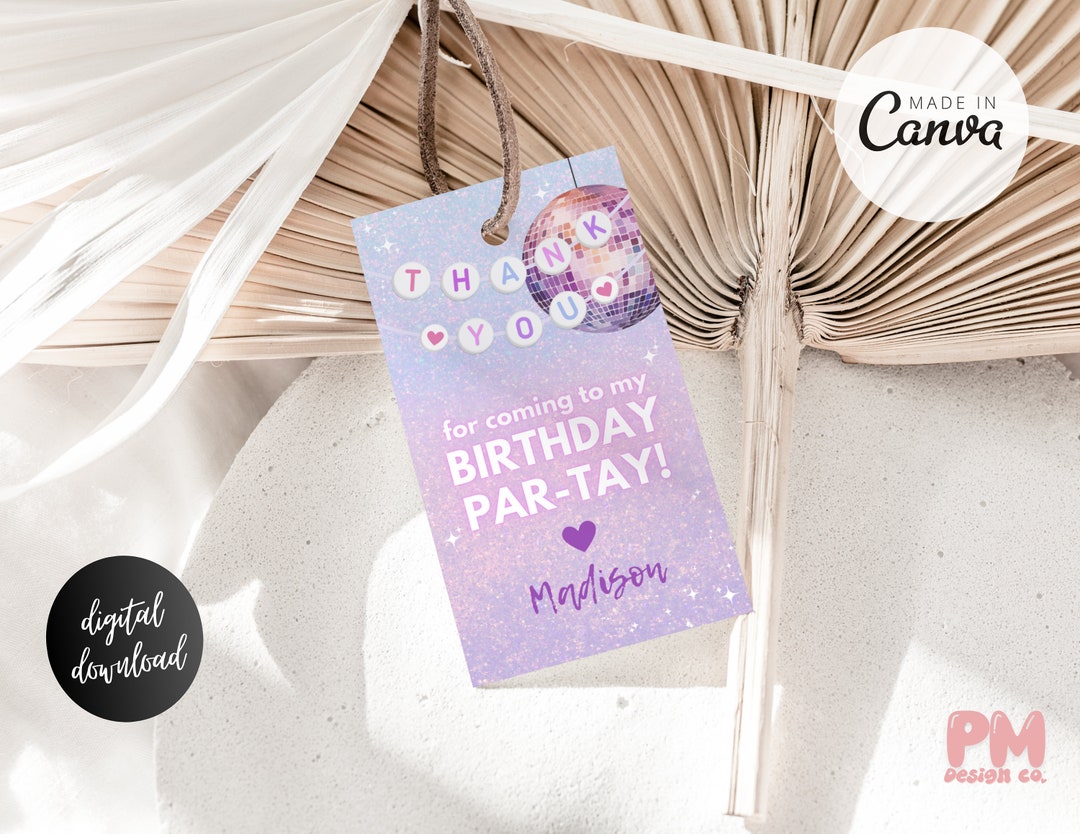 Printable Eras Thank You Tags 2x3.5in in My Birthday Era Trendy Taylor ...