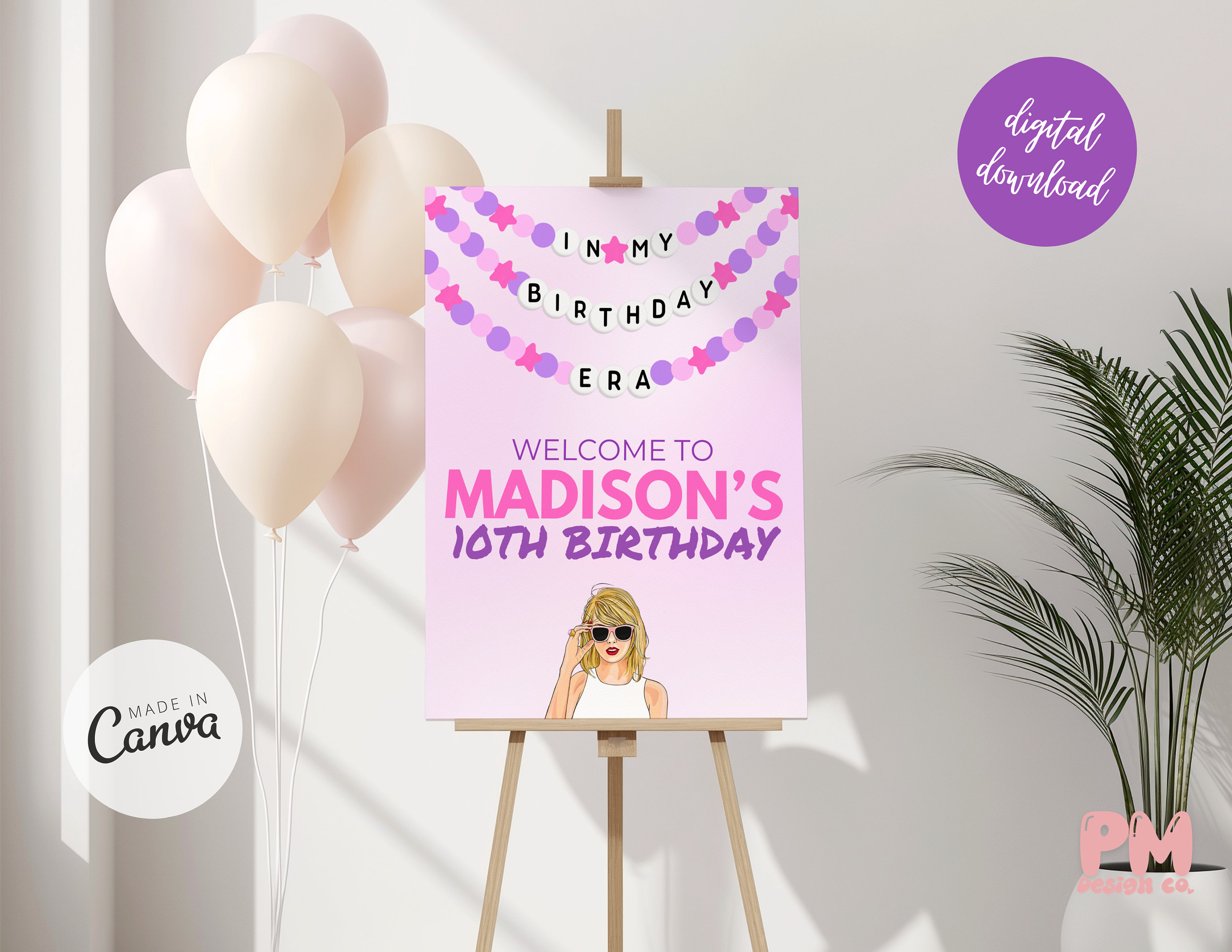 Printable Taylor Welcome Birthday Sign 18X24 Eras Birthday Party Theme ...
