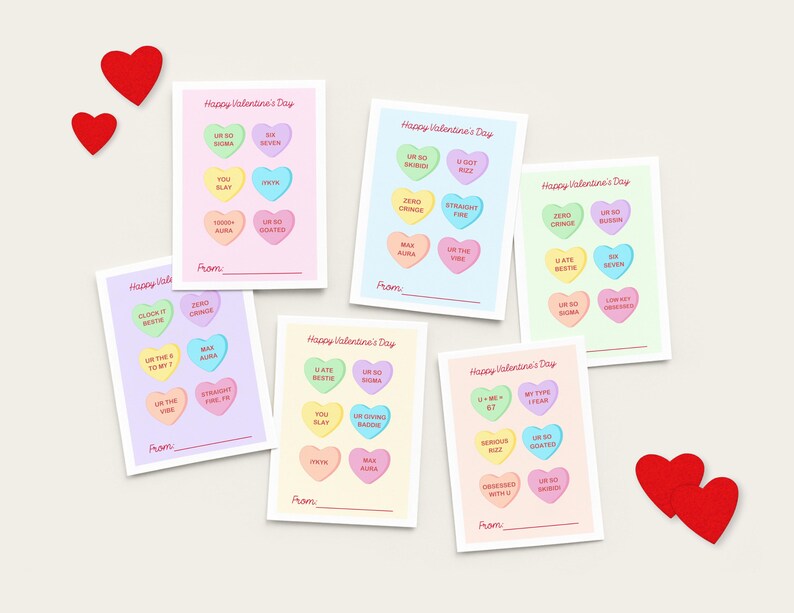 67 Kids Slang Valentines Day Cards, Printable Funny Valentine Card, Gen ...