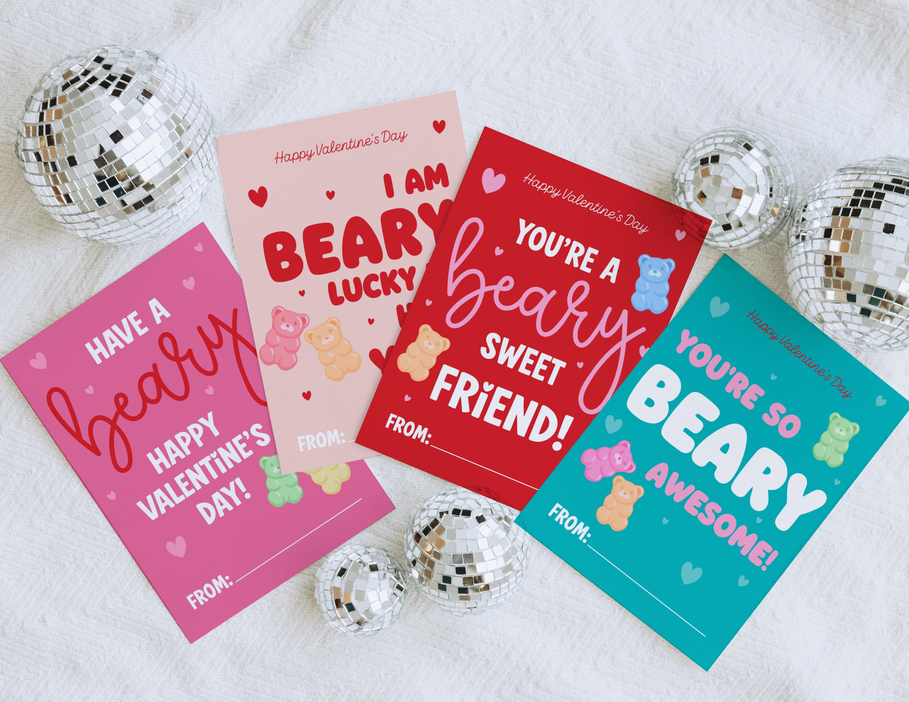 Gummy Bear Valentine Cards, Beary Valentines Exchange Cards, Girl ...