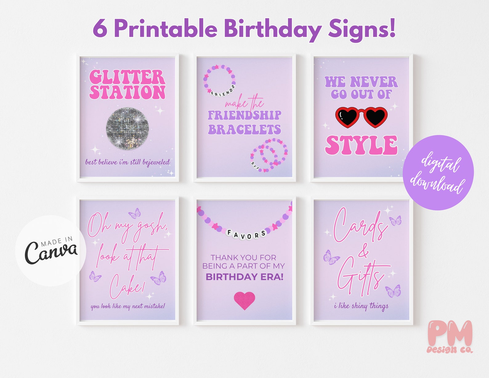 Printable Taylor Birthday Bundle Signs 8x10 Eras Birthday Party Theme ...