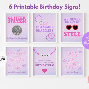 Printable Taylor Birthday Bundle Signs 8x10 Eras Birthday Party Theme ...