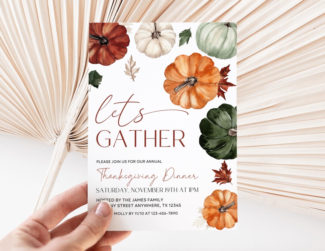 Thanksgiving Dinner Invitation Friendsgiving Digital Invite Self ...