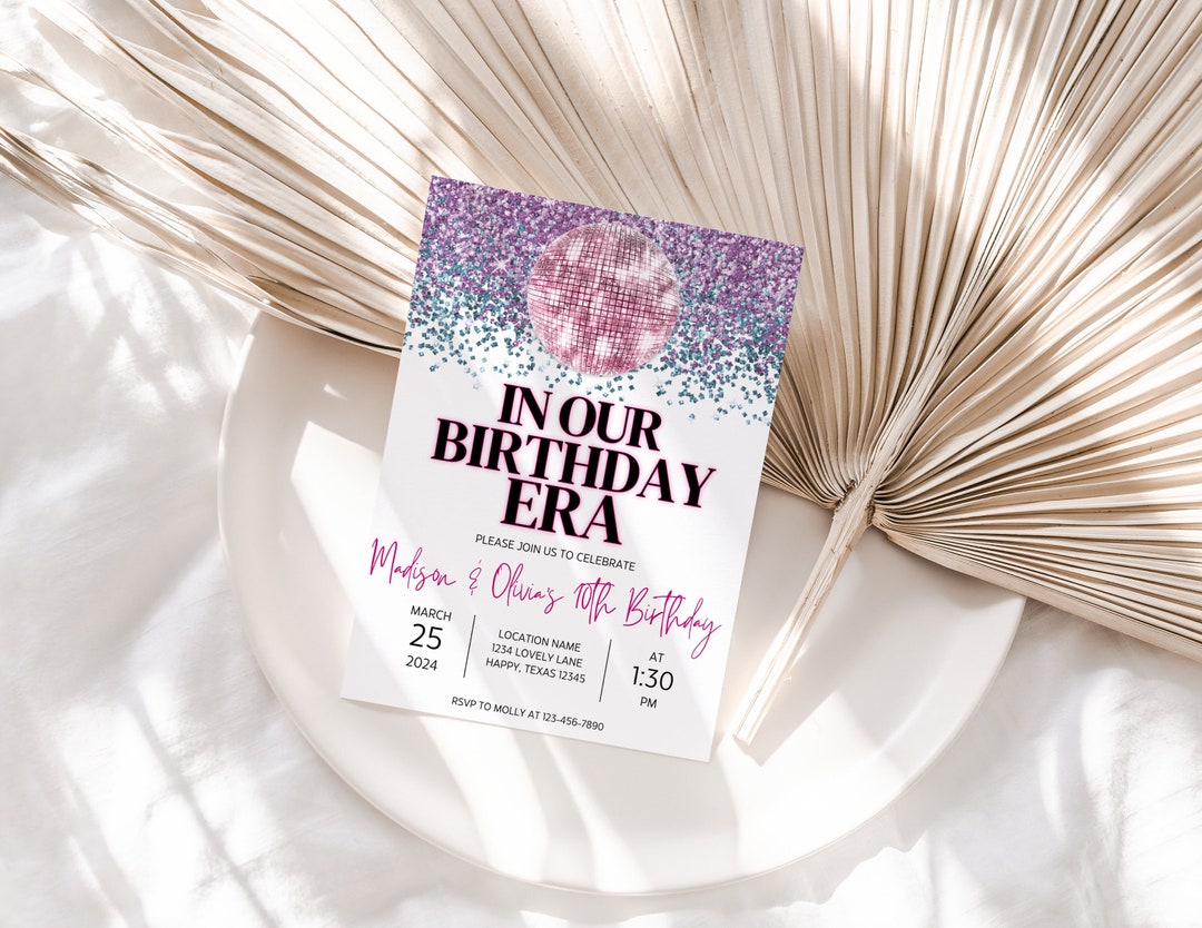 Editable in Our Birthday Era Invitation Glitter Eras Party Joint ...
