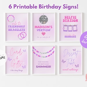 Printable Taylor Birthday Bundle Signs 8x10 Eras Birthday Party Theme ...