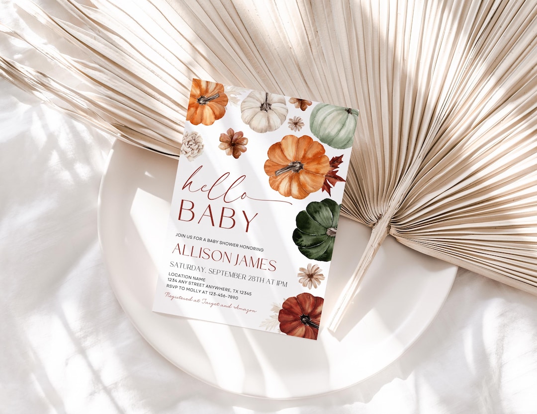 Editable Fall Baby Shower Invitation Little Pumpkin Baby Shower ...