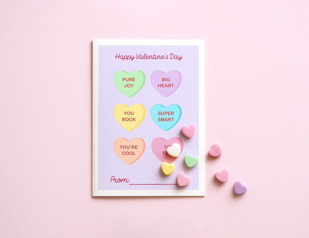 Positive Affirmation Valentine Cards for Kids, Printable Cute Classroom ...