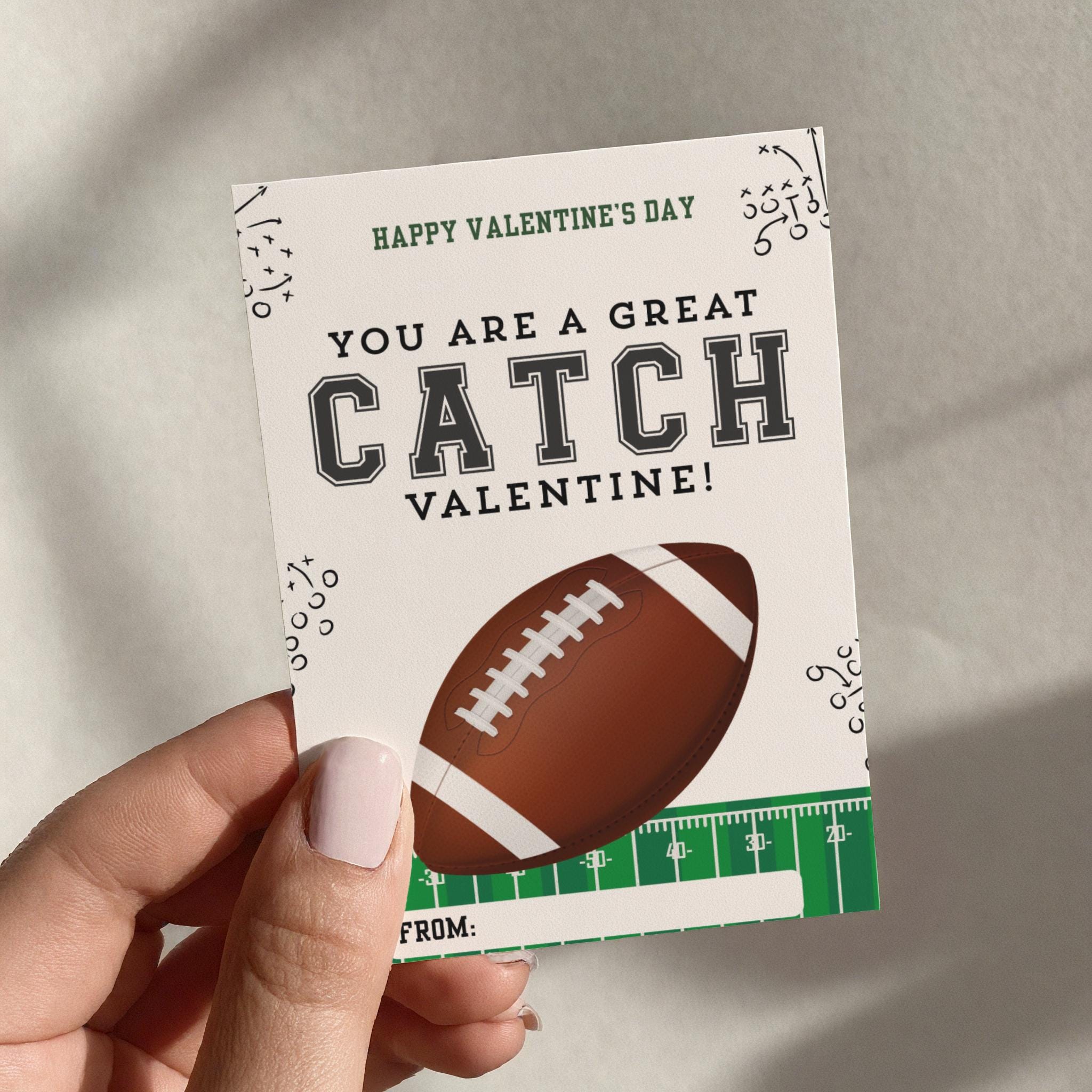 Football Valentine's Day Cards, Boys Valentine Cards, Printable Kids ...