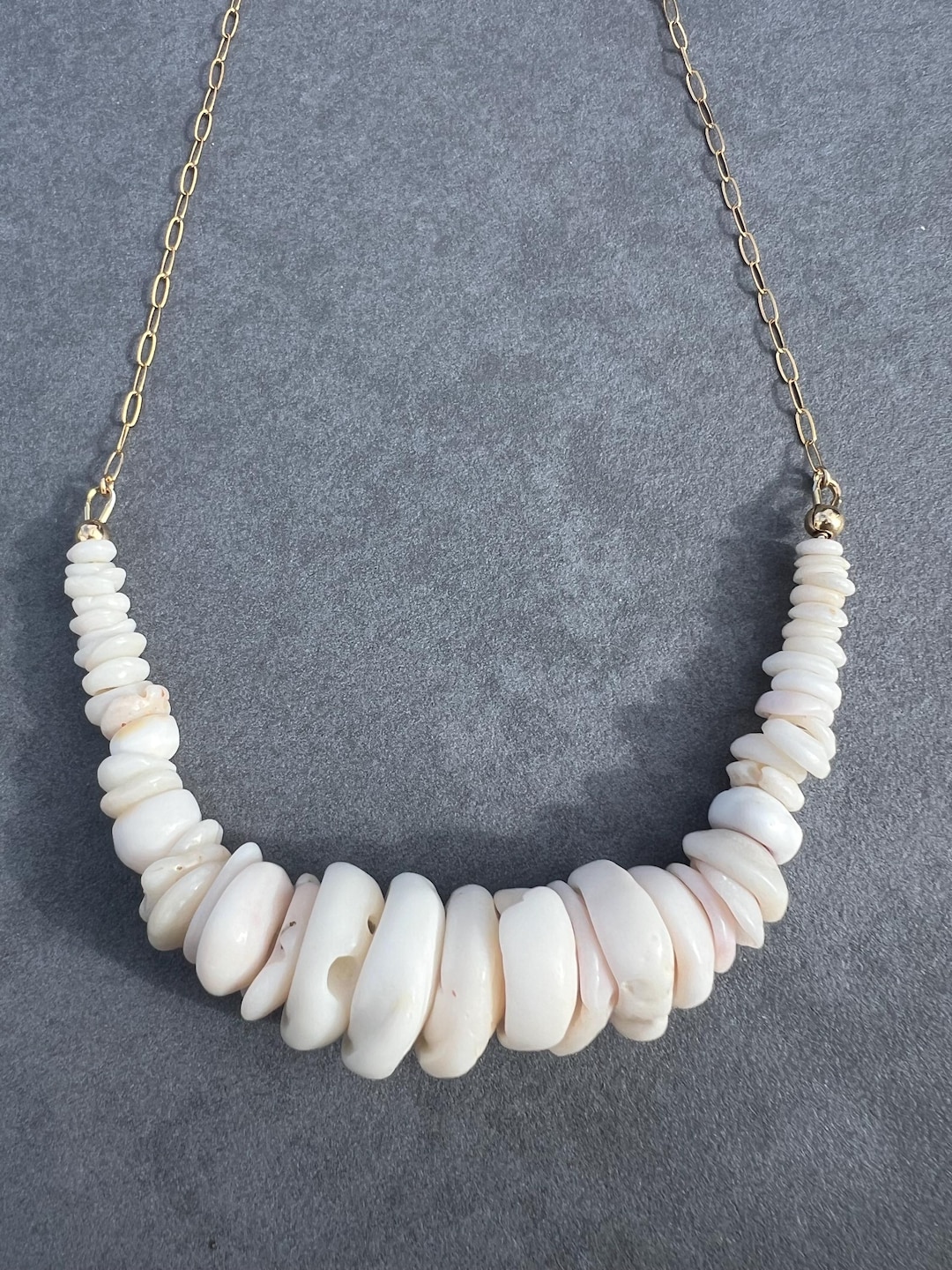 Hawaiian Hand-picked Puka Shell Necklace Paired With 14kt Gold-filled ...