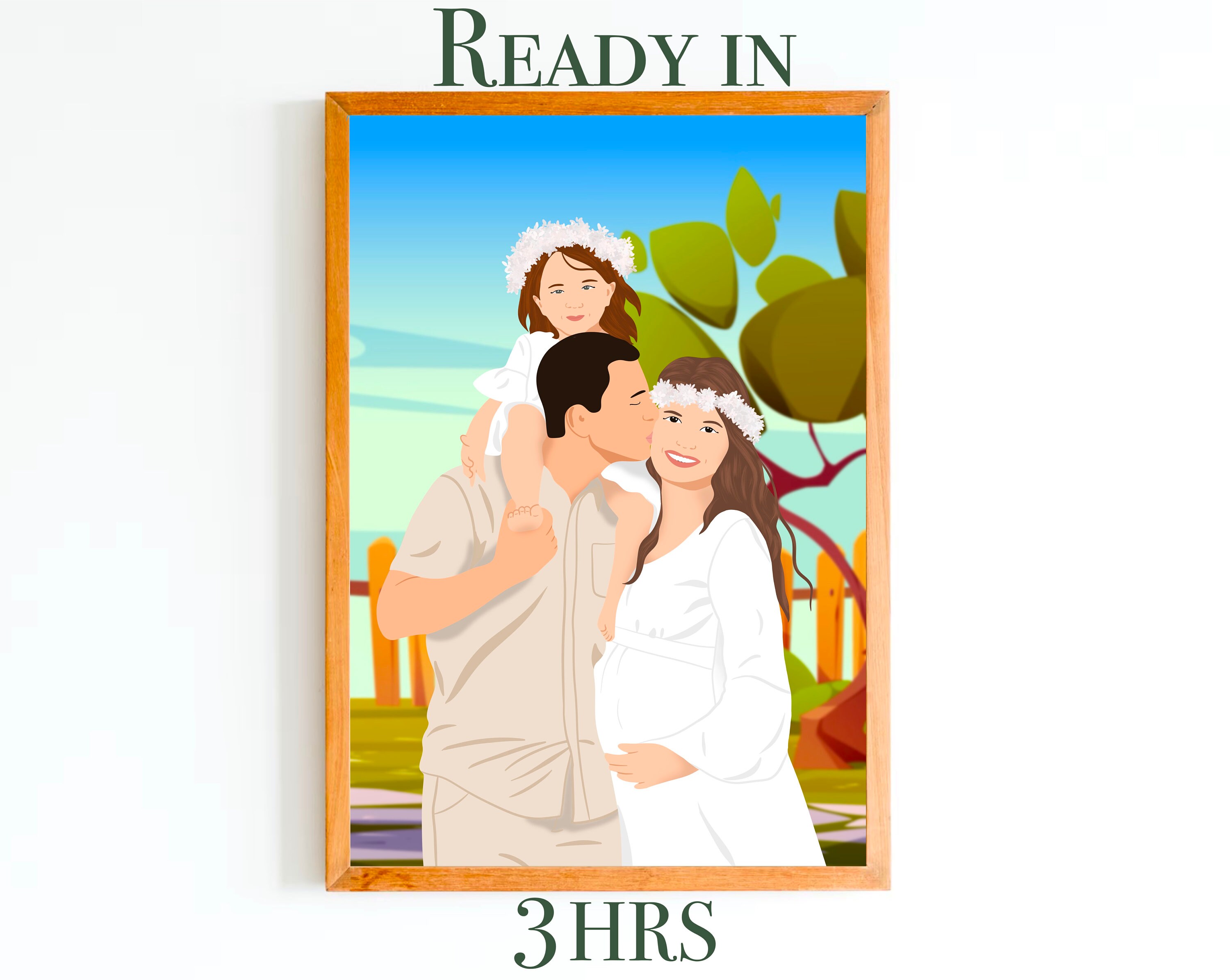 Custom Portrait, Realistic Portrait, Custom Family Portrait, Mothers ...