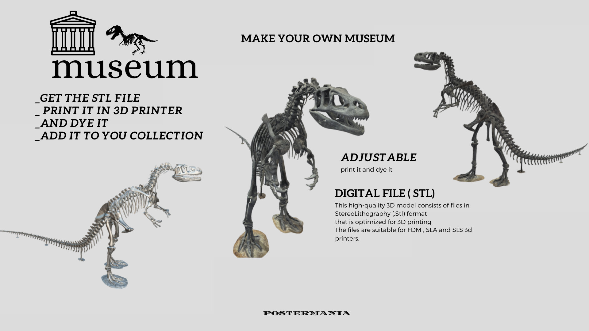 Unearth the Past: 3D Printable Allosaurus Skeleton Model - Etsy