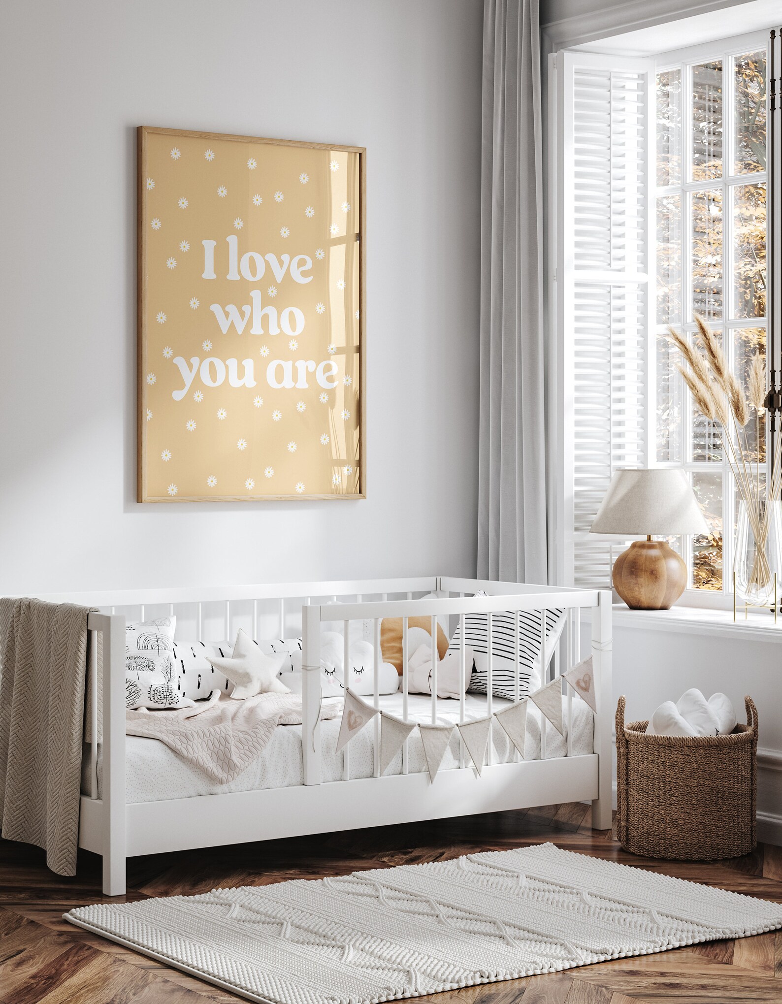 I Love Who You Are (yellow), Digital Kids Wall Art, Children's ...