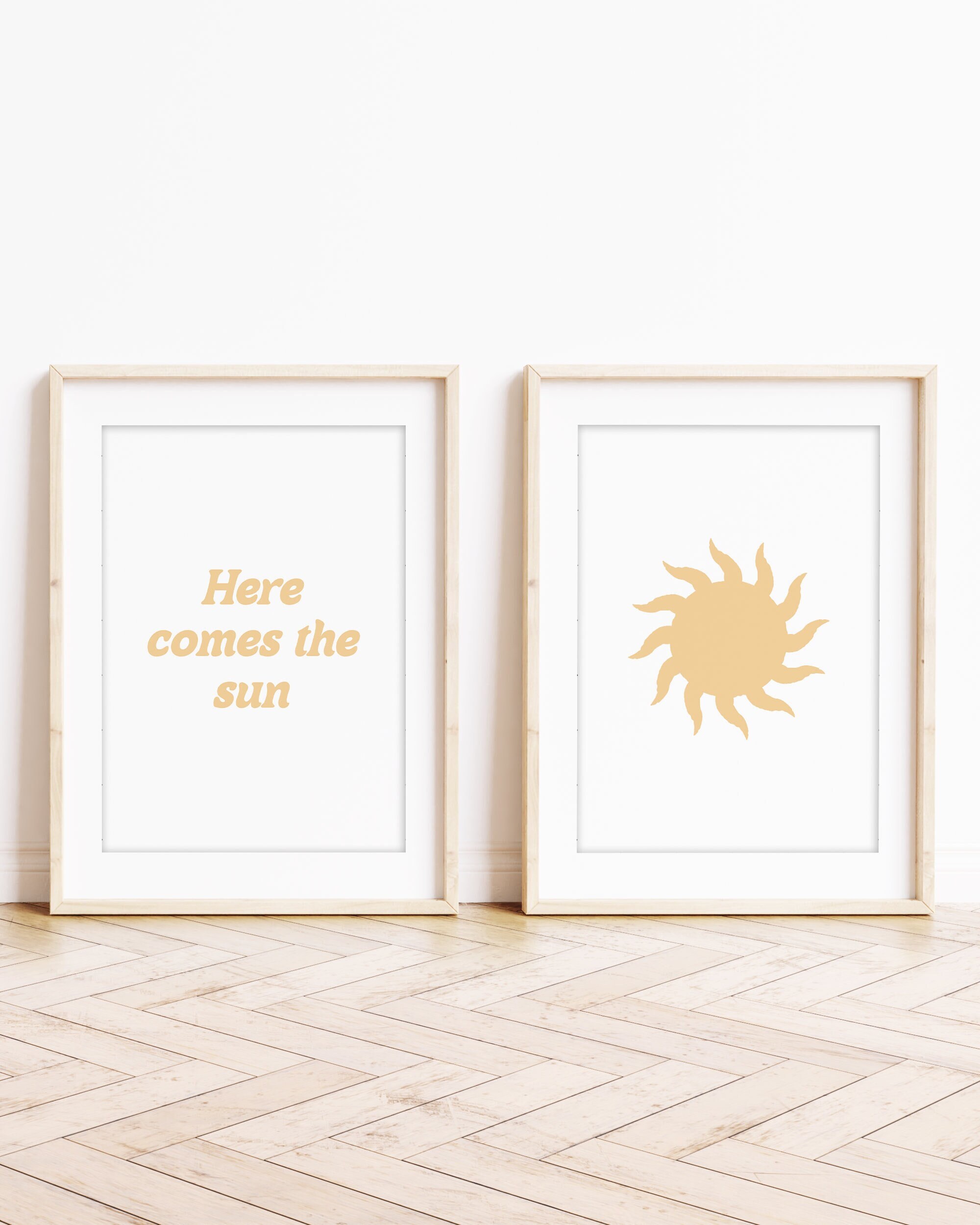 Here Comes the Sun (yellow), Children's Wall Art Printable, Kids ...