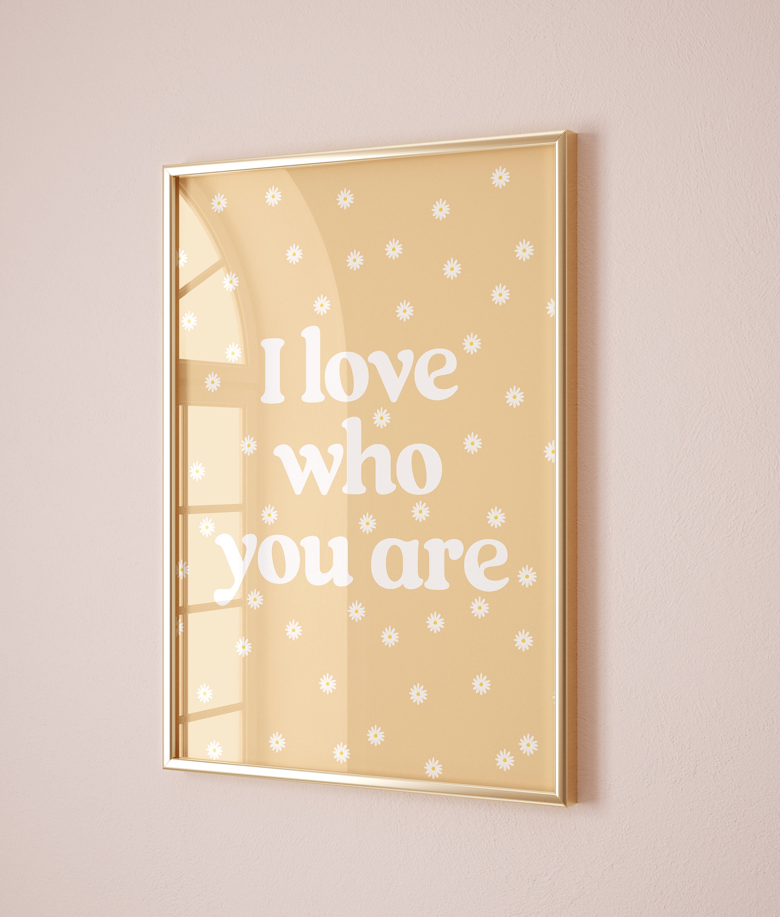 I Love Who You Are (yellow), Digital Kids Wall Art, Children's ...