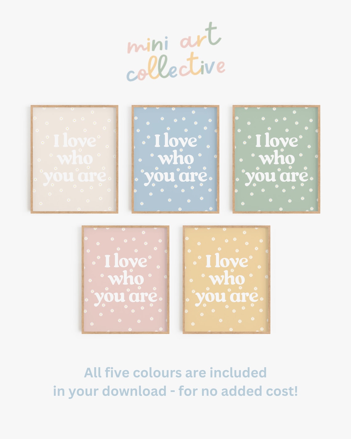 I Love Who You Are yellow, Digital Kids Wall Art, Children's Printable ...