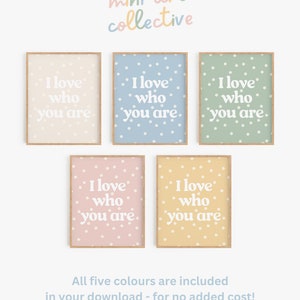 I Love Who You Are yellow, Digital Kids Wall Art, Children's Printable ...