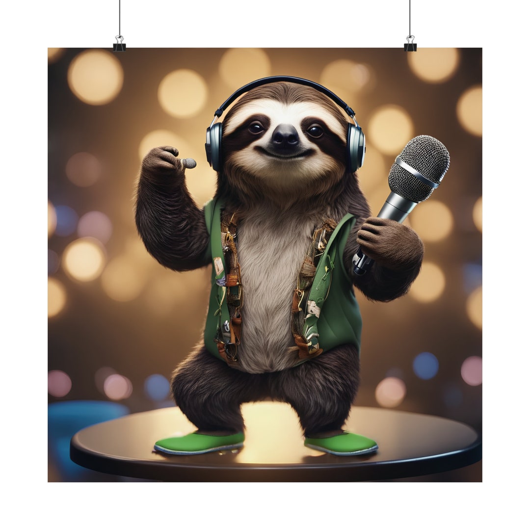 Singing Sloth Poster - Etsy