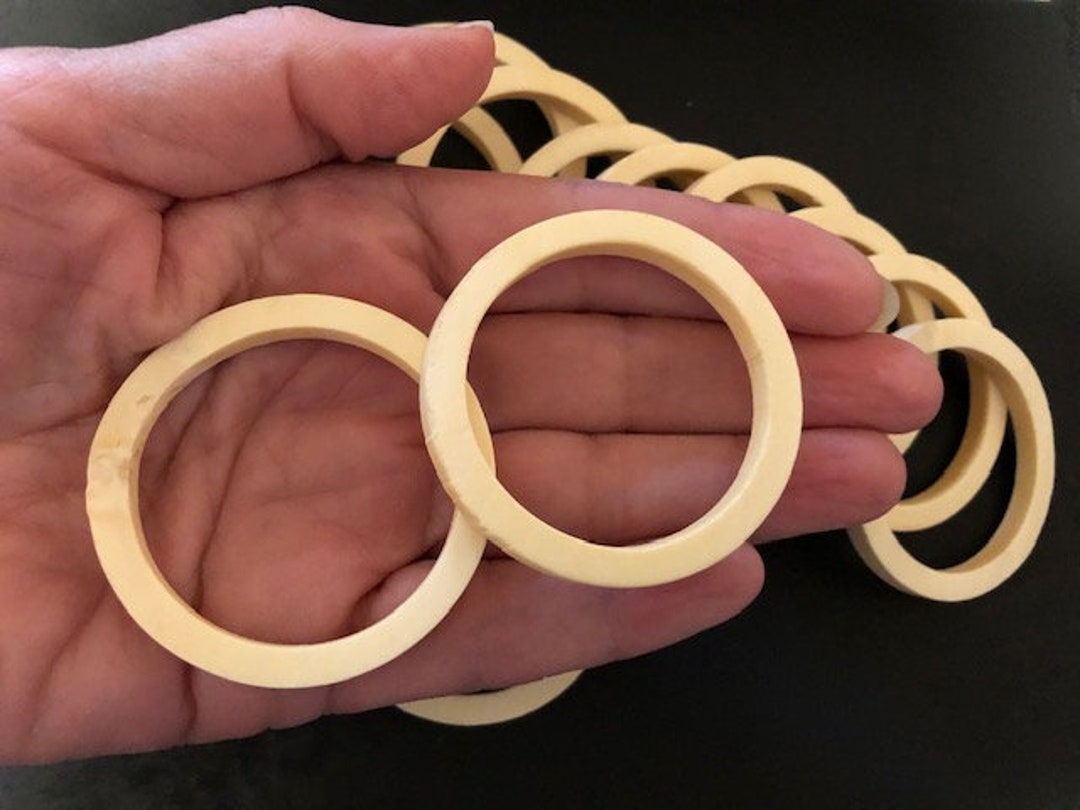 Unfinished Round Wooden Ring 12 Pc for Pendants Etc 50mm With 40mm ...