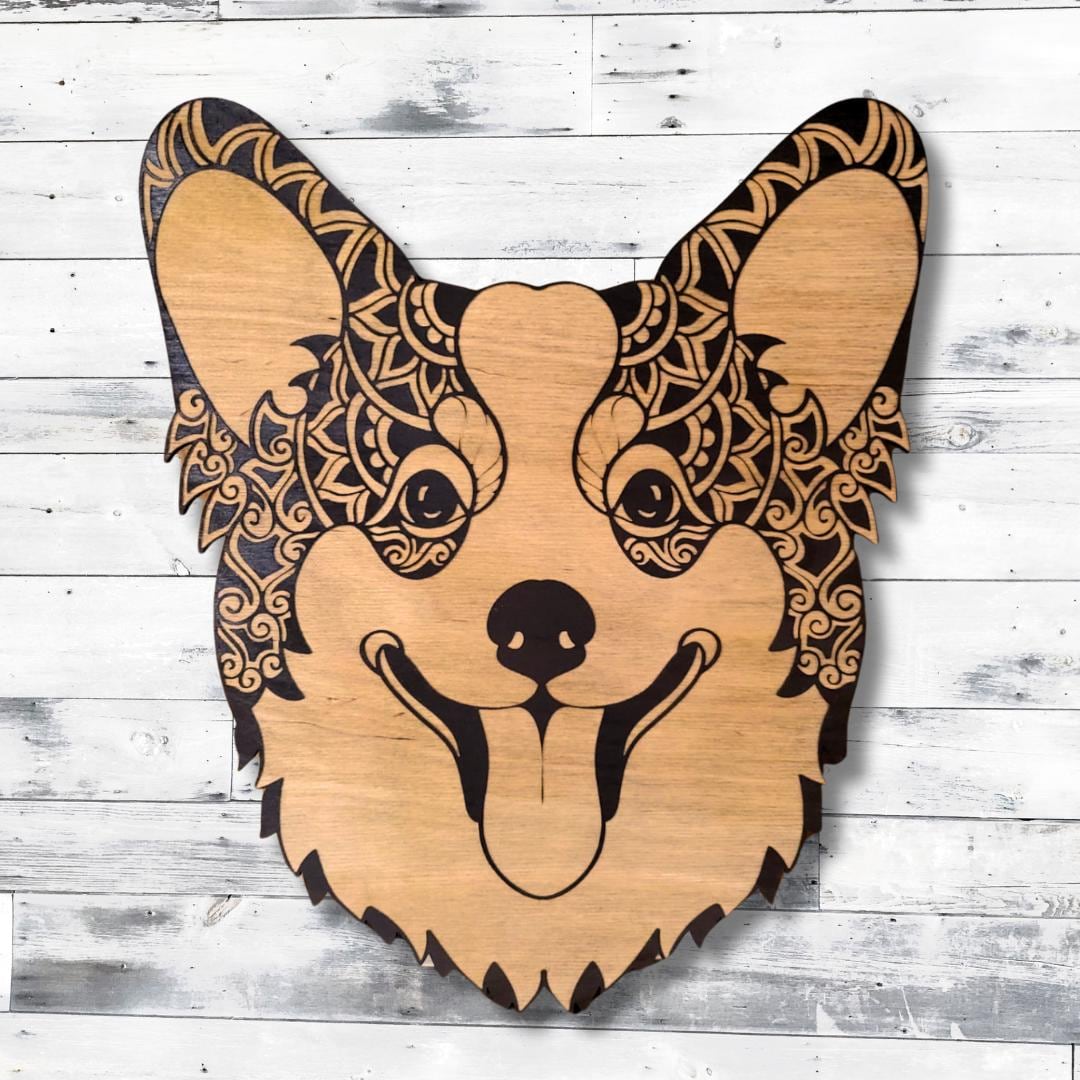 Laser Engraved Welsh Corgi Head - Etsy