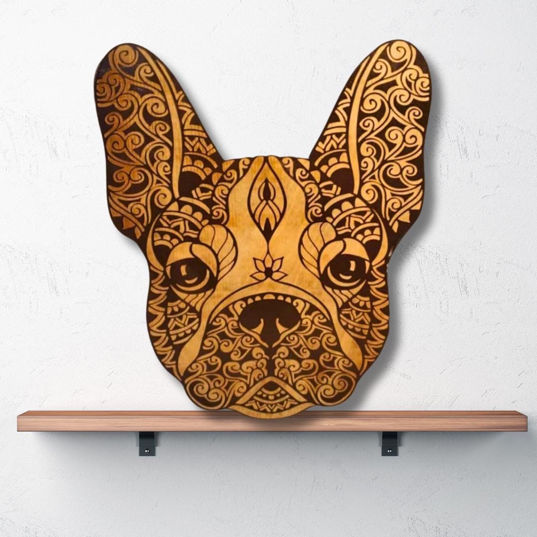 Laser Engraved Frenchie Head, Laser Engraved French Bulldog, Frenchie ...