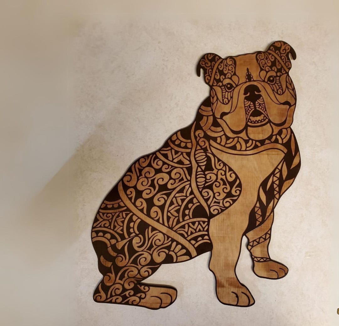 Laser Engraved English Bulldog Full Body, English Bulldong Laser ...