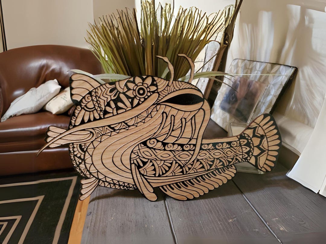 Laser Engraved Catfish, Catfish Laser Engraving, Catfish Home Decor ...