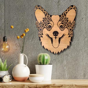Laser Engraved Welsh Corgi Head - Etsy