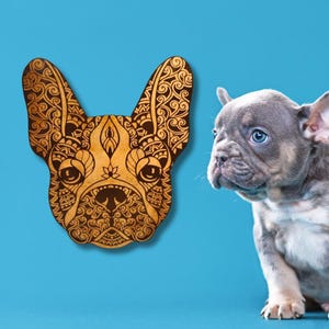 Laser Engraved Frenchie Head, Laser Engraved French Bulldog, Frenchie ...