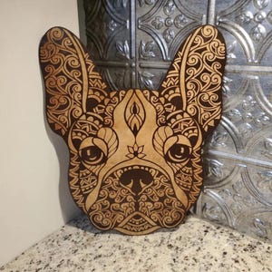 Laser Engraved Frenchie Head, Laser Engraved French Bulldog, Frenchie ...