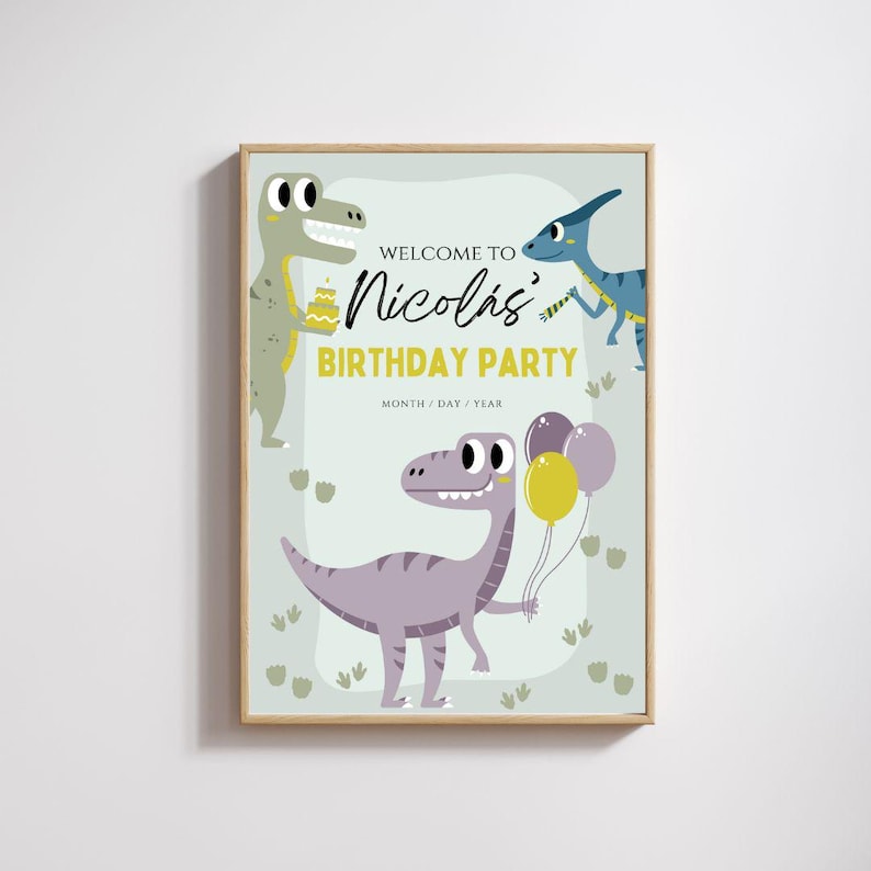 Editable Welcome Sign - Dino Birthday | Editable Welcome Sign - Dino ...