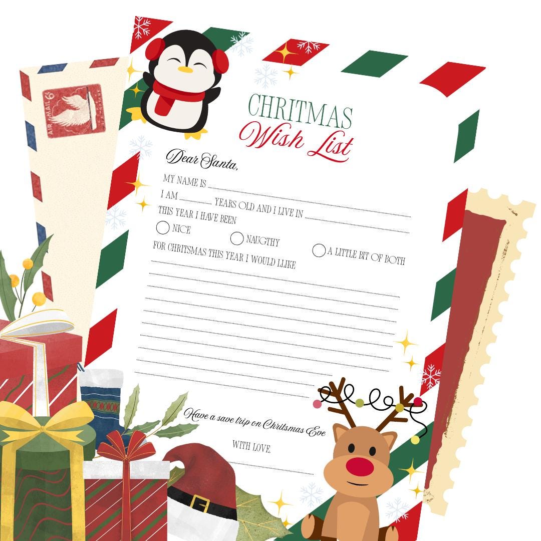 Christmas Wish List - Letter to Santa - Etsy