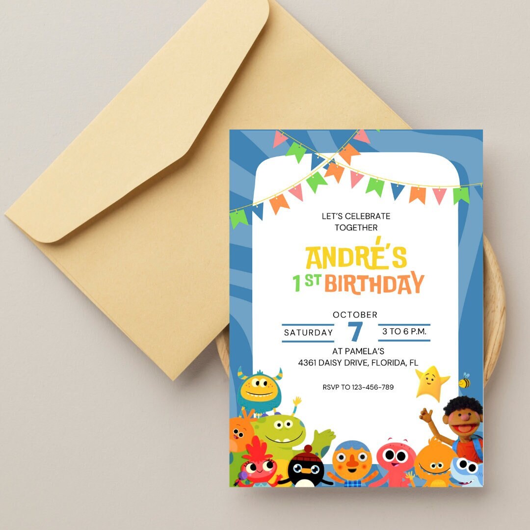 Editable Invitation Super Simple Songs Template Invitation Super Simple ...
