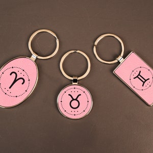 Personalized Zodiac Sign Keychain, Custom Zodiac Keychain, Oval ...