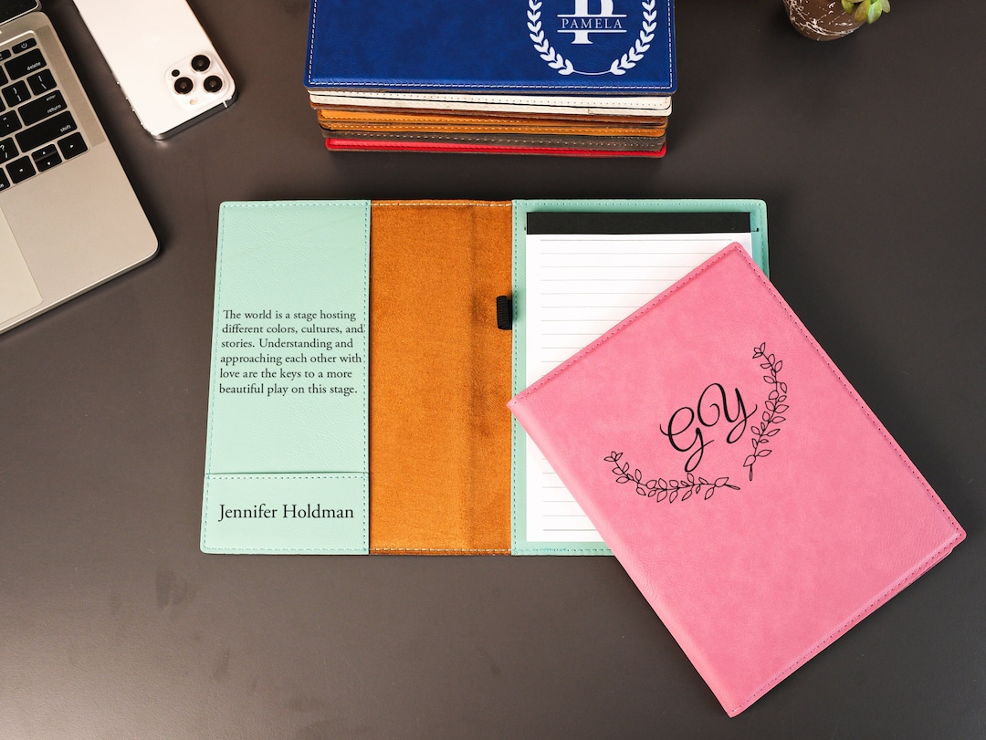 Personalized Leather Padfolio, Customized Leather Portfolio ...
