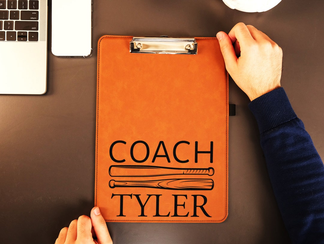Custom Name Coach Clipboard, Leather Clipboard, Custom Clipboard, Gift ...