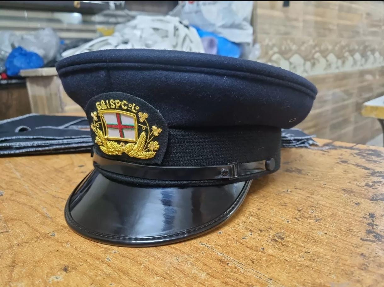 BRITISH & IRISH Ferries Quality Officers Hat Gold Wire Badge 40/50'S ...